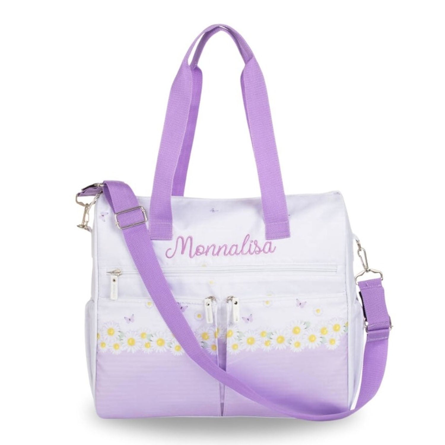 MONNALISA – Lilac Purple Canvas Changing Bag (41cm) – Little Tags Luxury