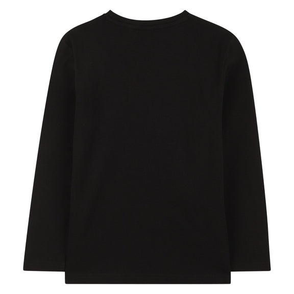 Boss – Boys Black Disjointed Logo-Print T-Shirt – Little Tags Luxury
